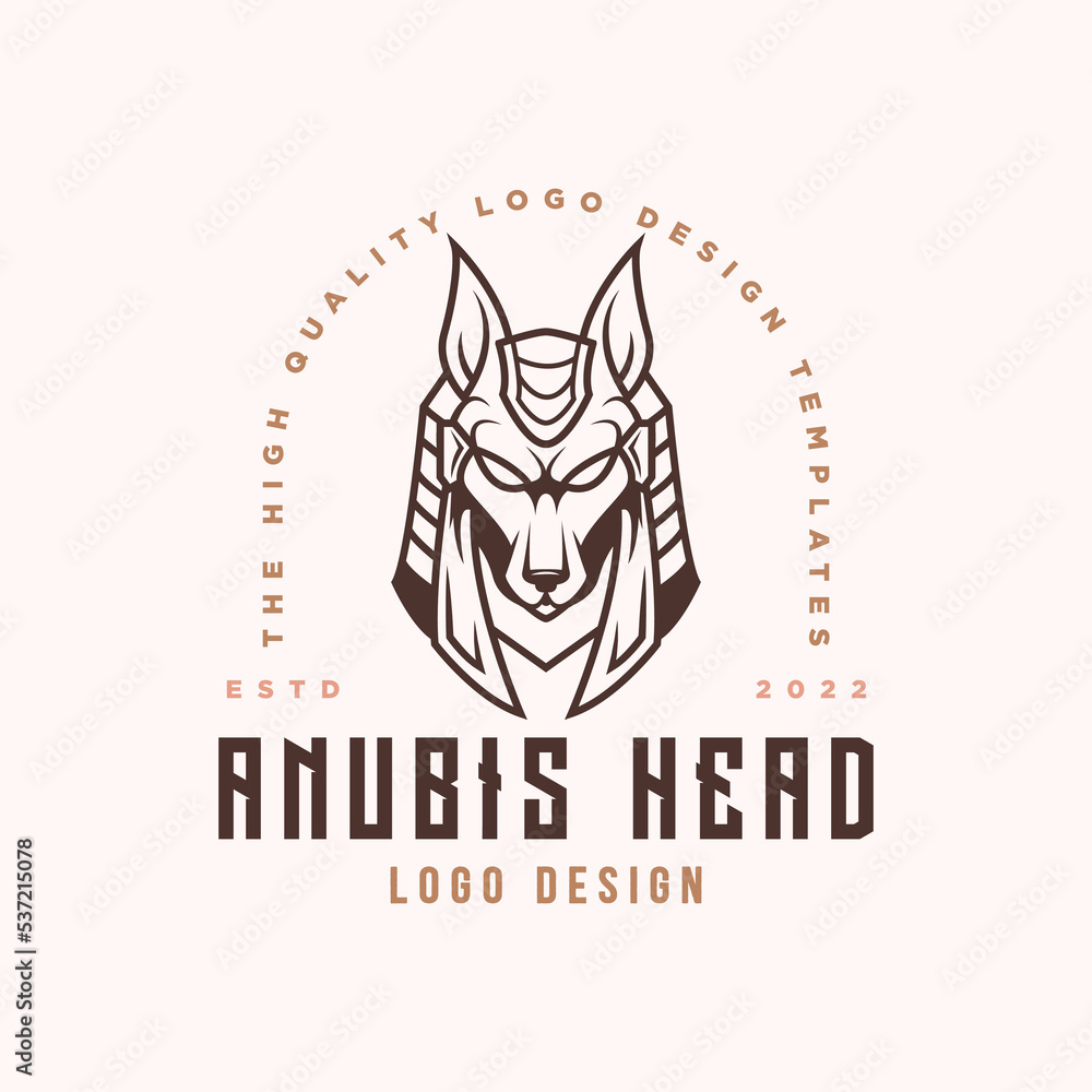 anubis head logo template. anubis character vector logo. Stock Vector ...