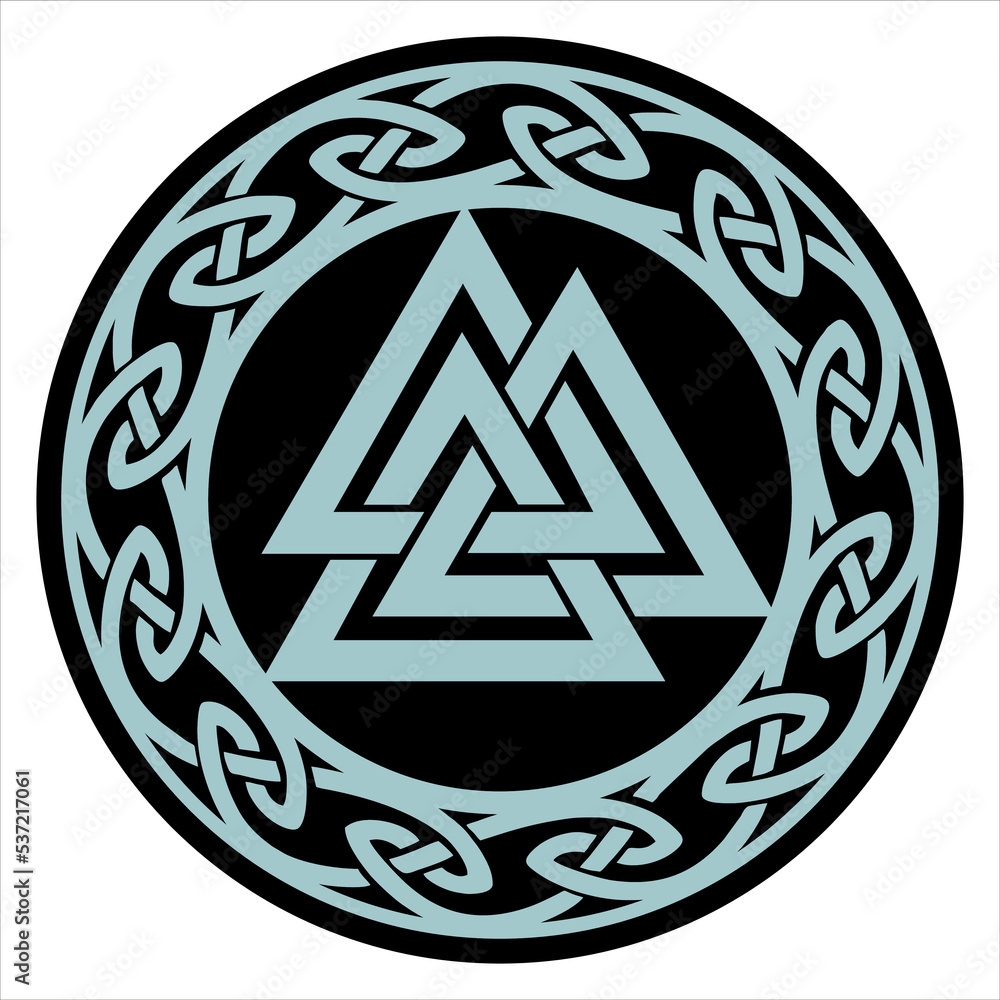 Valknut, Celtic knot, Norse mythology, protection symbol, vector ...