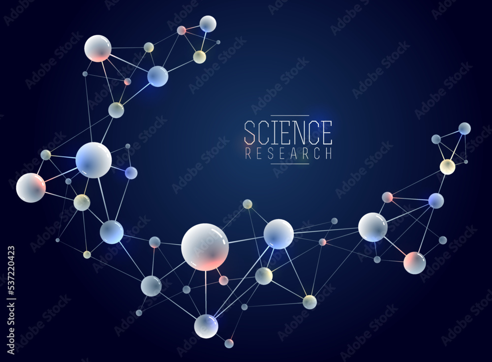 Vector molecules scientific chemistry and physics theme vector abstract ...