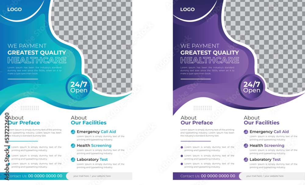 Modern Corporate health care cover template design for a report and ...