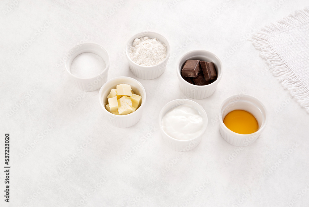 Foto de Ingrédients gâteau. Recette, fait à la maison. Ingrédients sur ...