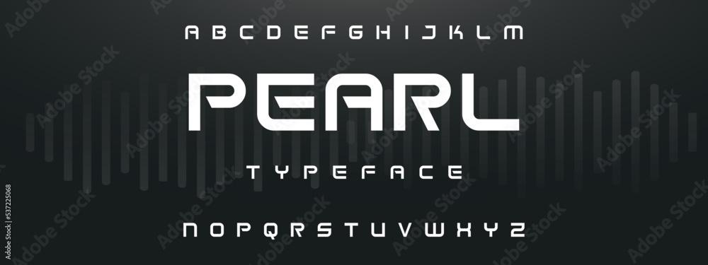 PEARL Sports minimal tech font letter set. Luxury vector typeface for ...