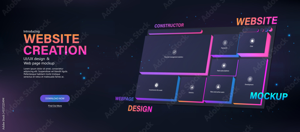 Creation of websites, pages. Platform or application for creating ...