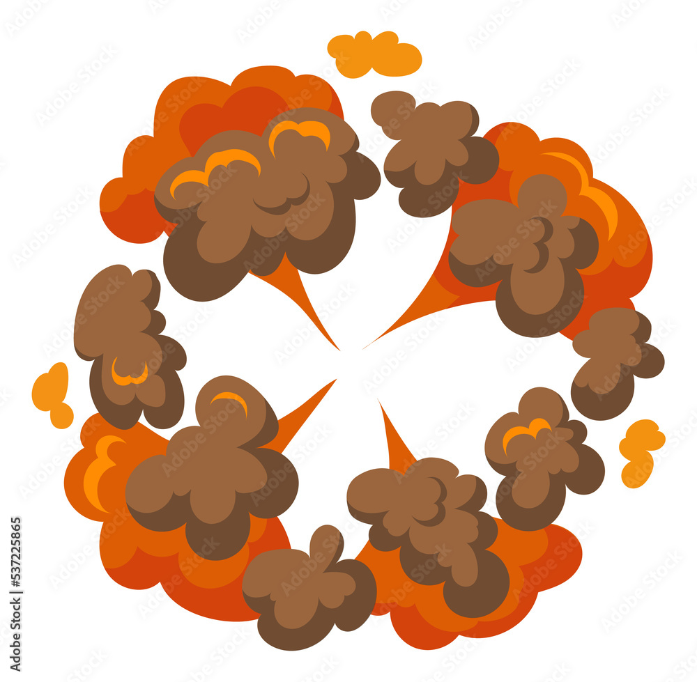 Explosive burst comic effect. Cartoon boom clouds Stock Illustration ...