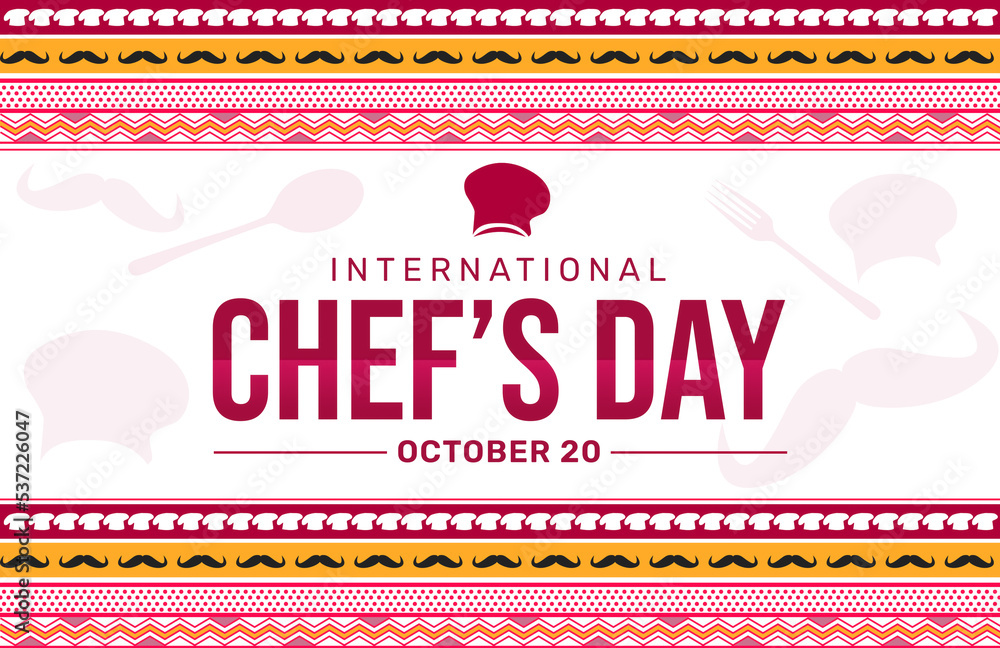 International Chefs Day Wallpaper with cap and mustache with a ...