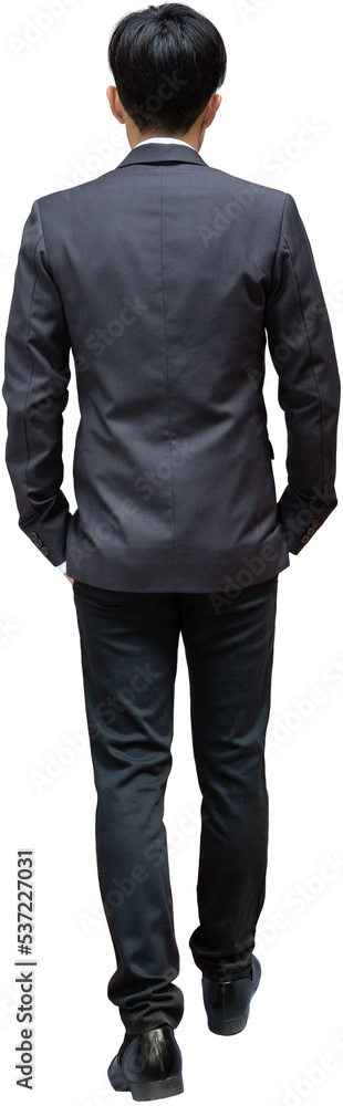 Rear view of young asian business man in formal suit Stock Photo ...
