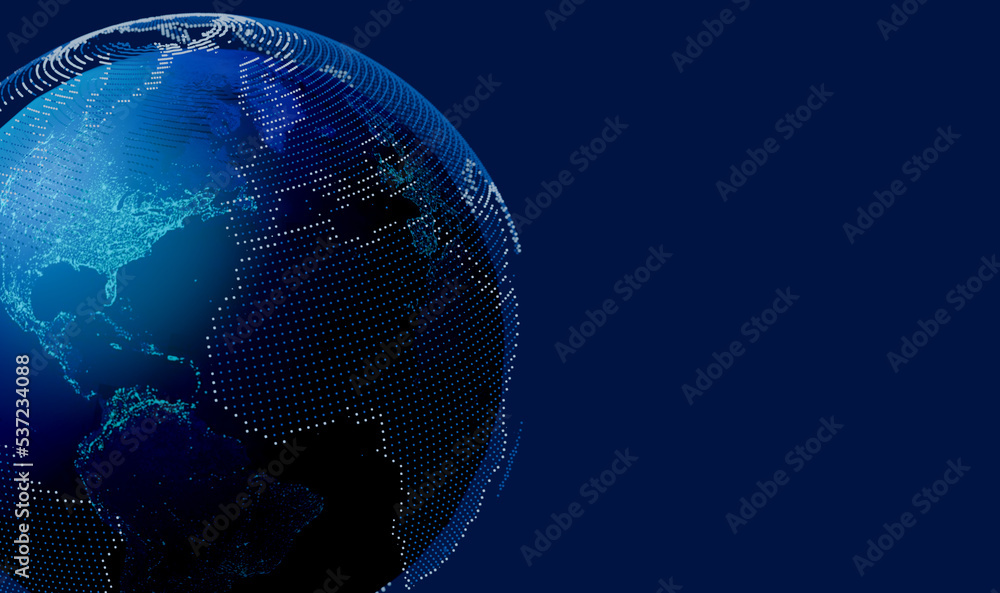 Digital earth .Concept 3d animation.Worldwide global business ...