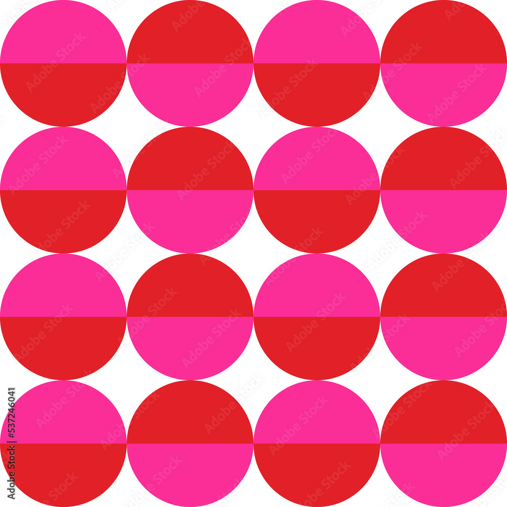 Patrón de círculos en fucsia y rojo sobre fondo blanco Stock Vector ...