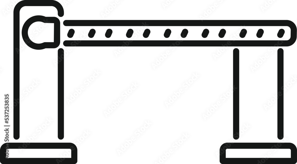 Automatic barrier icon outline vector. Train safety. Gate traffic Stock ...