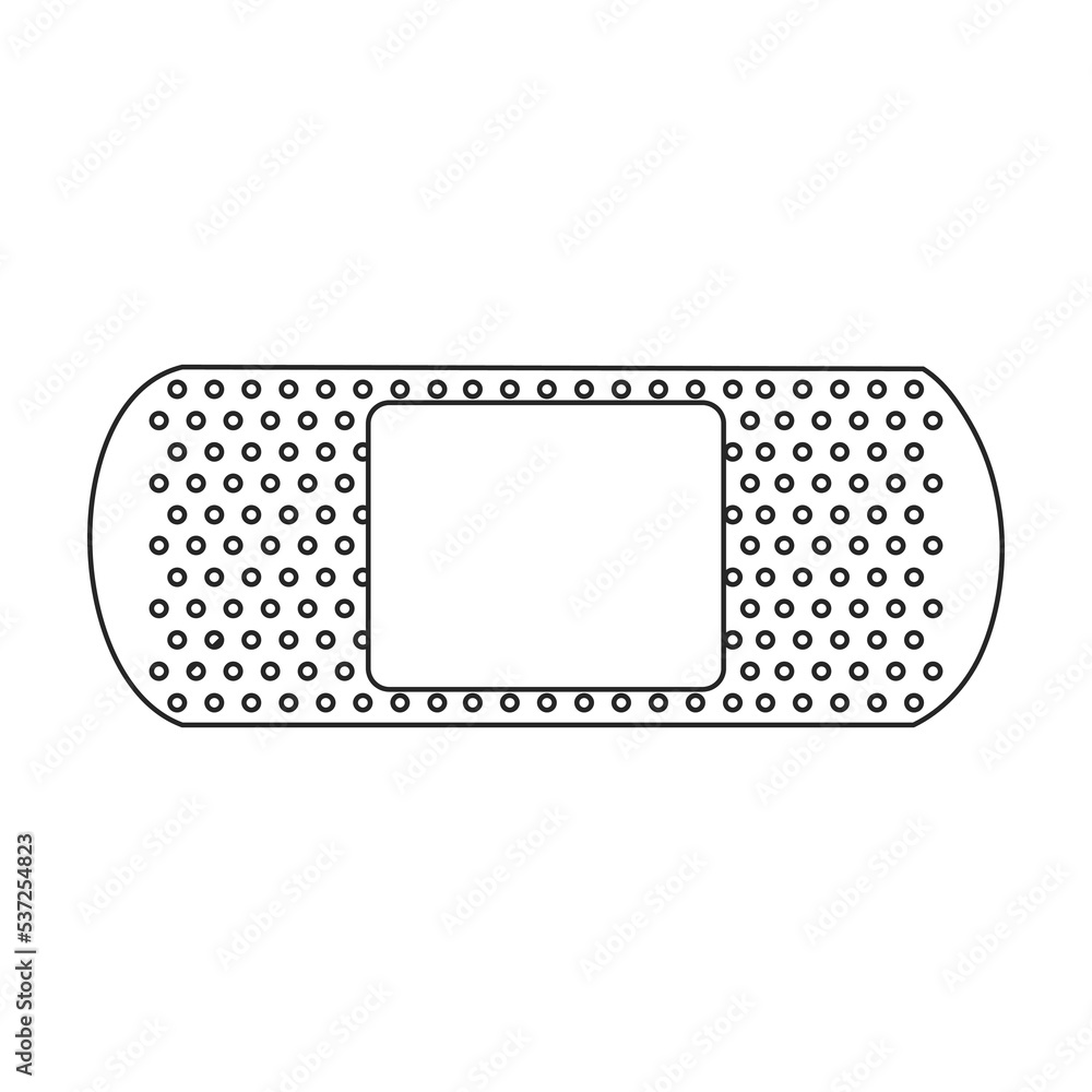 Bandage vector outline icon. Vector illustration bandage on white ...