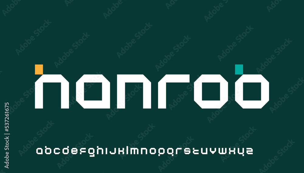 Octagon shaped typography alphabet small letter logo design Stock ...