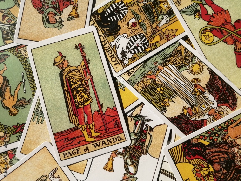 Cork, Ireland - 19 September 2022: Picture of the Page of Wands tarot ...