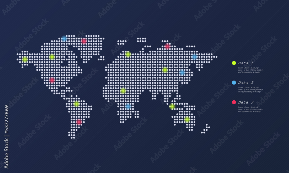 modern dot world map global infographic vector template. Diagram ...
