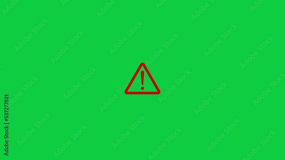 Warning, thread detected text appears on screen, 4k animation, green ...