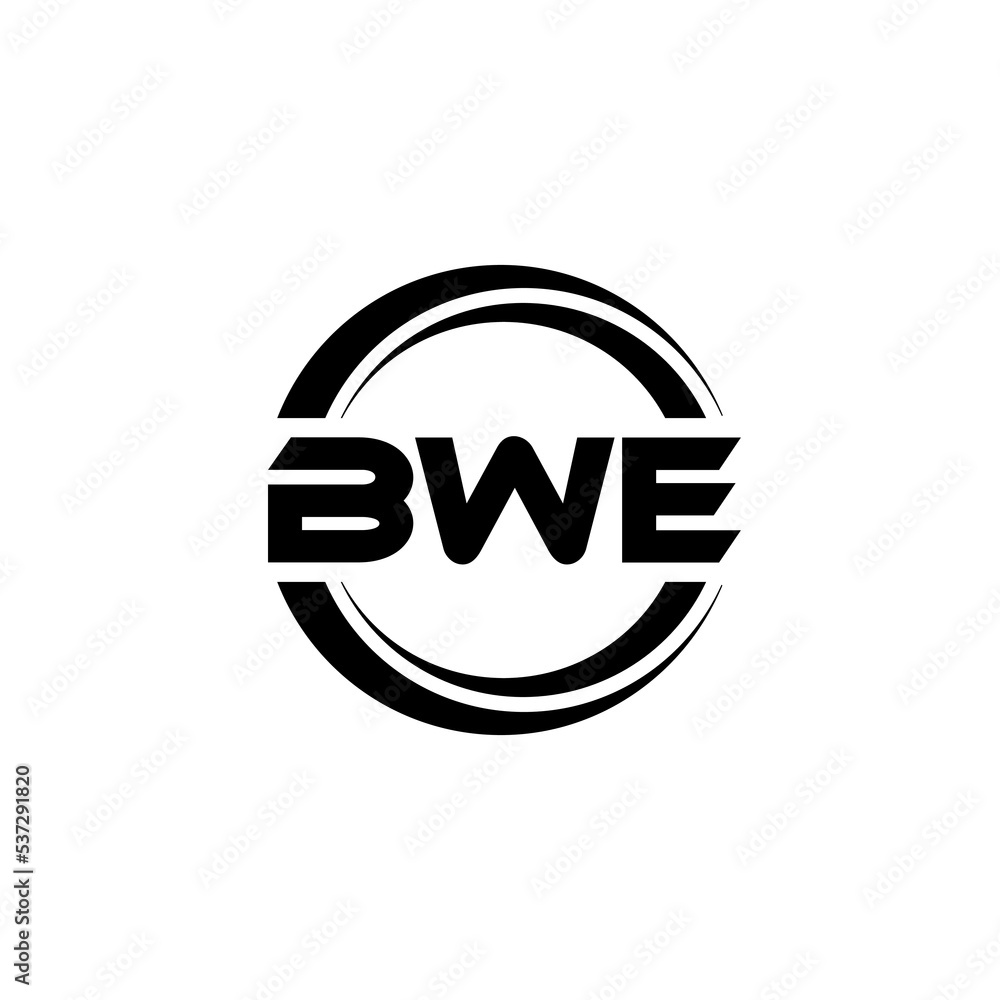 BWE letter logo design with white background in illustrator, vector ...