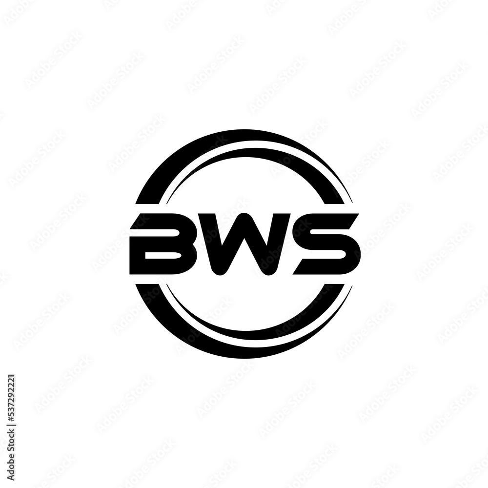 BWS letter logo design with white background in illustrator, vector ...