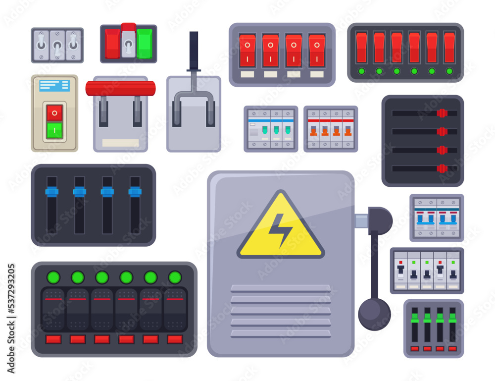 Grafika wektorowa Stock: Different kinds of switches vector ...