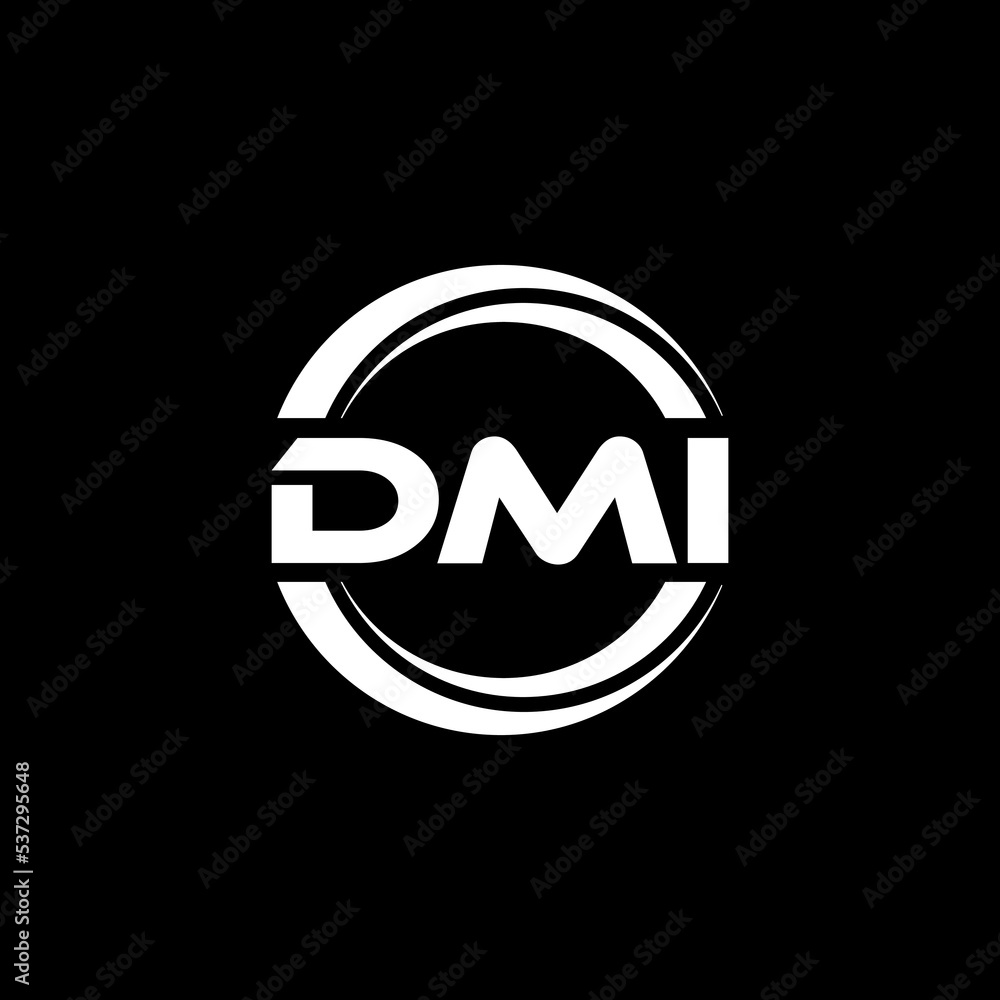 DMI letter logo design with black background in illustrator, vector ...