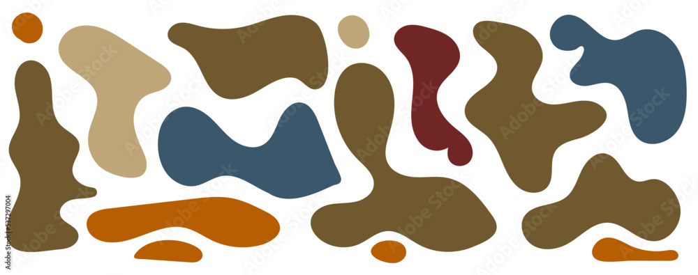 Bloho Color Irregular Blob Set Of Abstract Organic Shapes Abstract Irregular Random Blobs