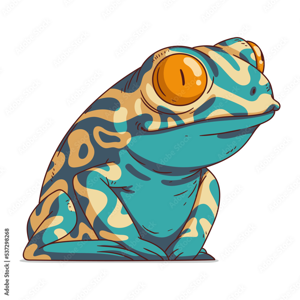 Confused Exotic Frog, isolated vector illustration. Funny cartoon ...