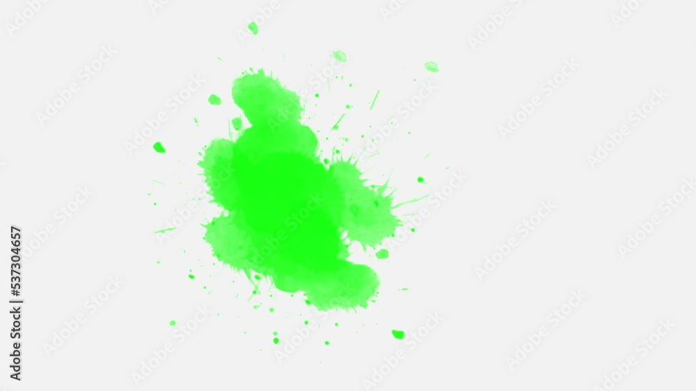 ink splash slow motion reveal. Green Ink Drops on White Background. Ink ...