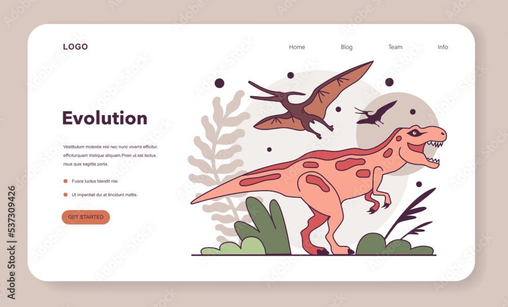 Evolution of life forms on Earth concept. Ancient extinct gigantic ...