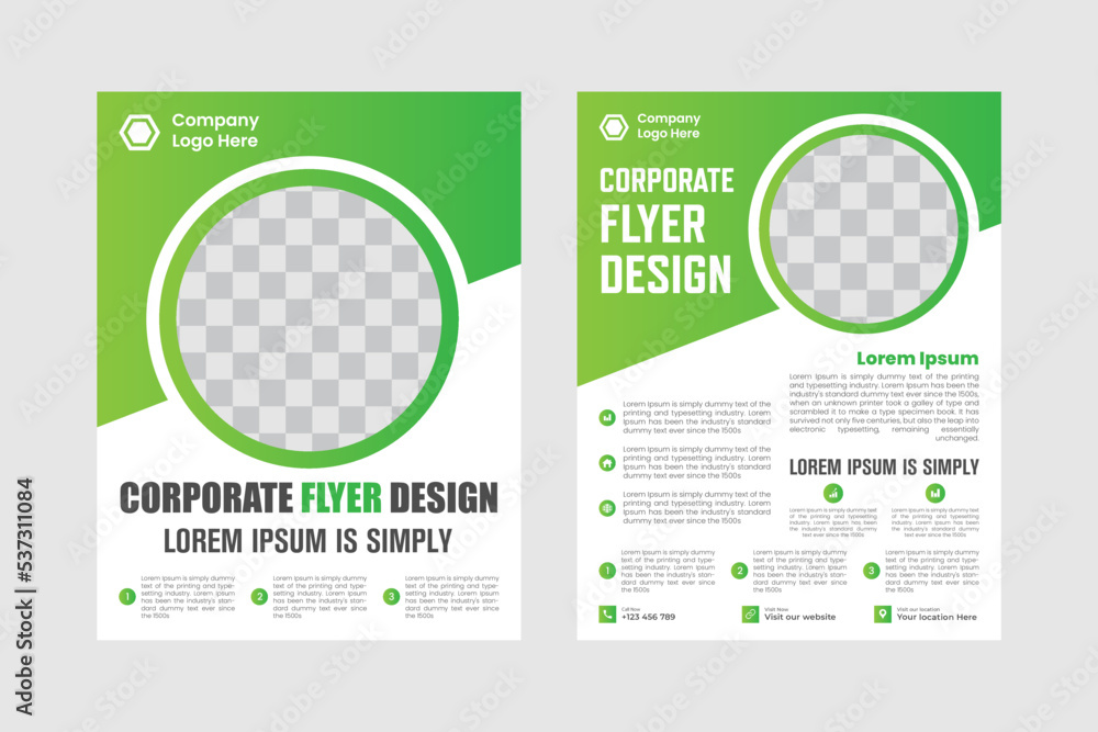 Flyer template layout design. Creative modern vector corporate business ...