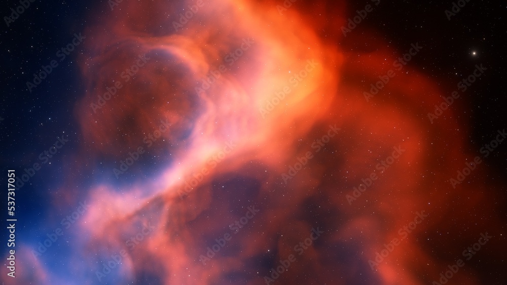 red-violet nebula in outer space, horsehead nebula, unusual colorful ...