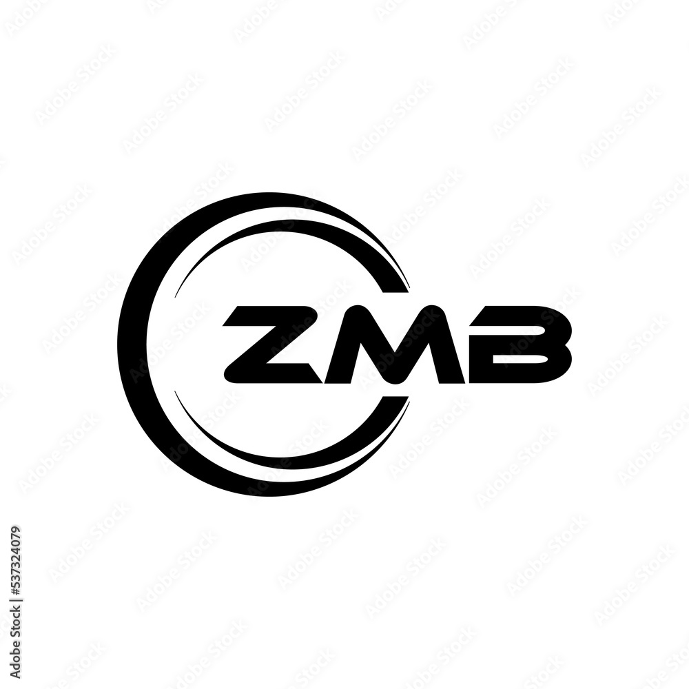 ZMB letter logo design with white background in illustrator, cube logo ...