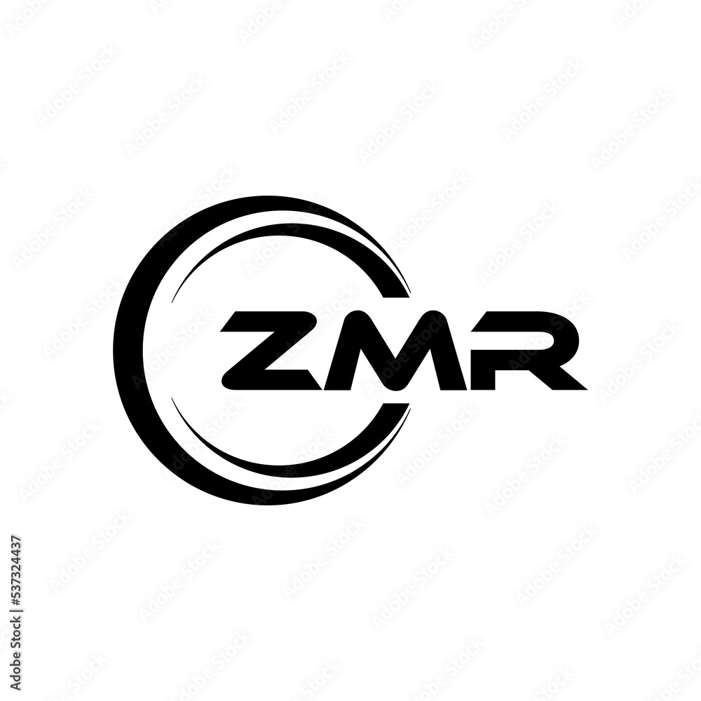 ZMR letter logo design with white background in illustrator, cube logo ...