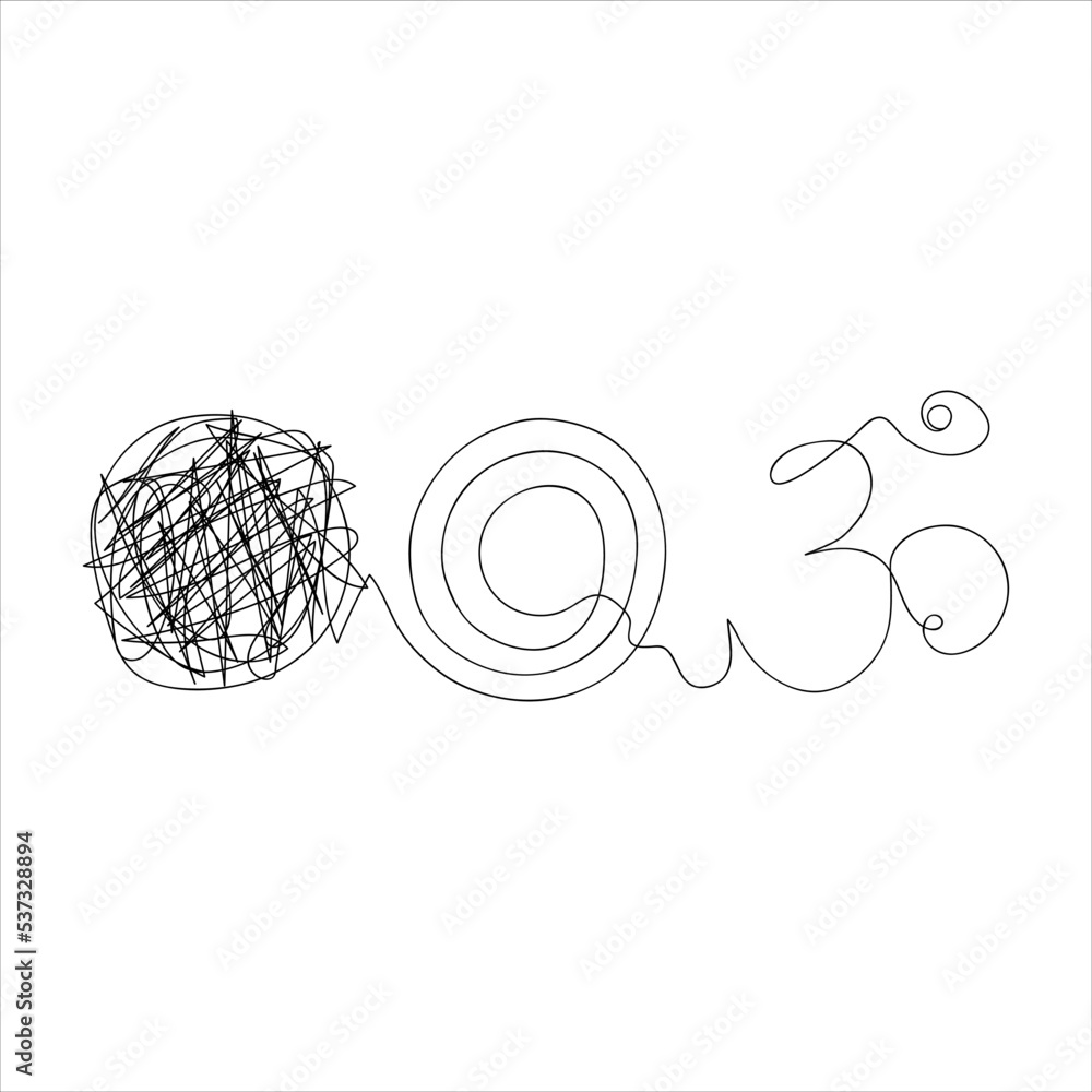 The concept of transformation process drawn in one line. Phases of ...