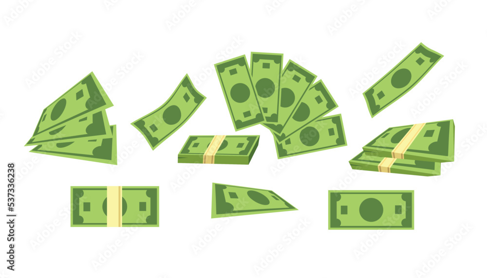 Bundles of banknotes. Storing money in a bank. Contribution, wealth ...