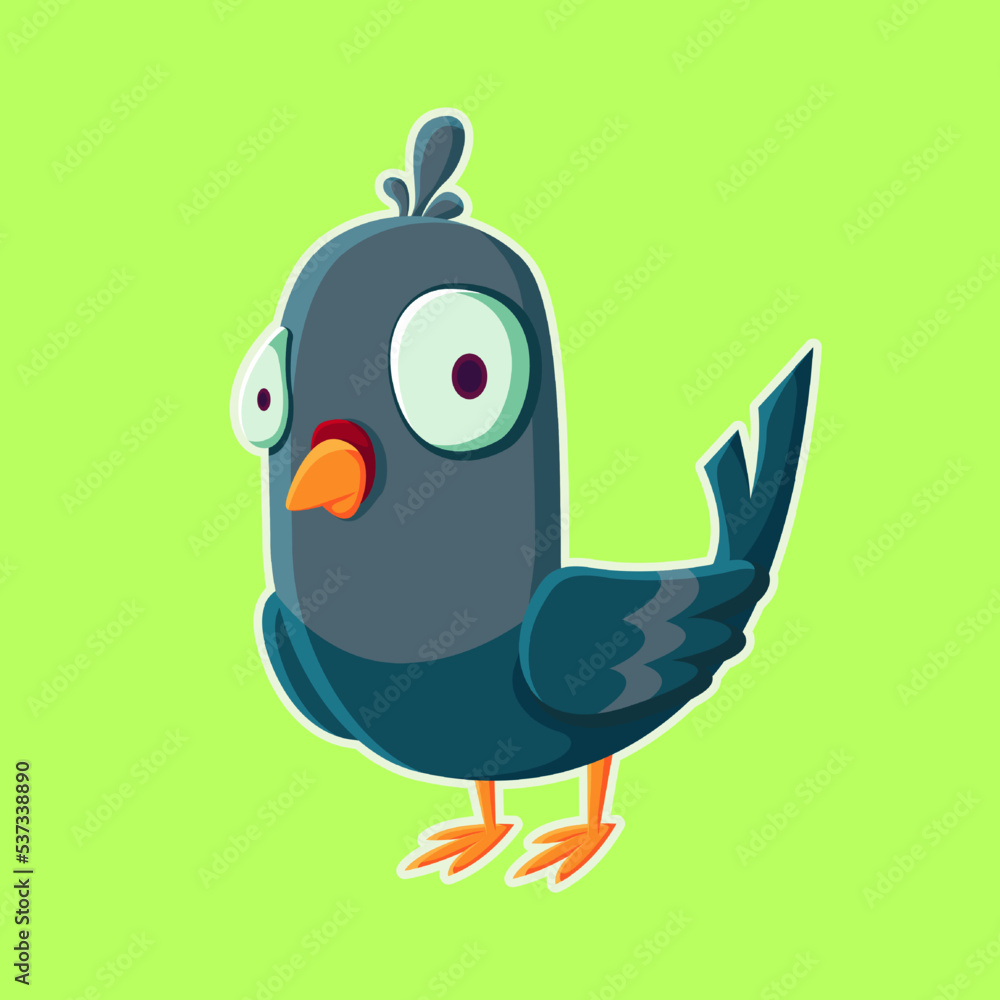 cartoon pigeon character. Cute pigeon isolated vector illustration ...
