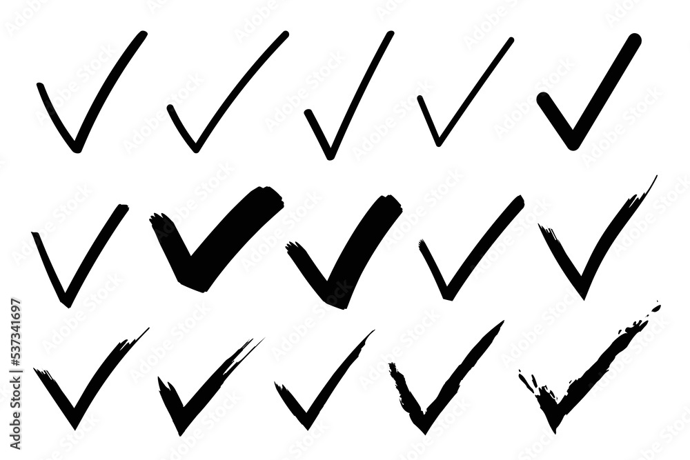 Checkmark check mark sign, checklist icon collection. Stock vector set ...