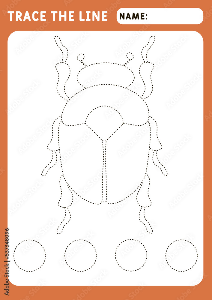 Vecteur Stock Scarab beetle. egyptian bug. Dung beetle. Preschool ...