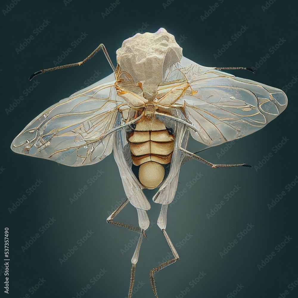 Fly Insect Microscopic Slide Style - Digital Art, 3D Render, Concept ...
