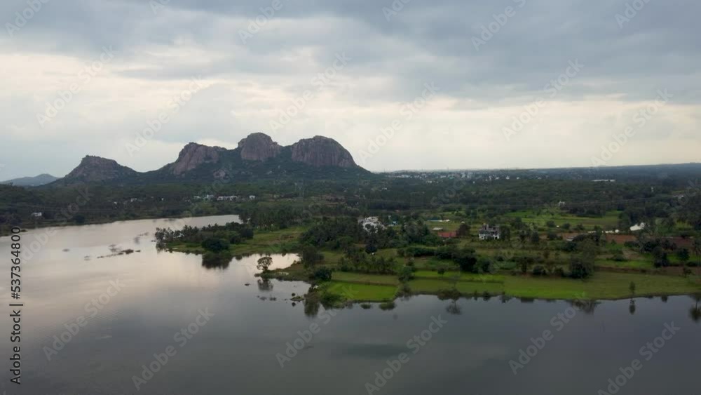 Cinematic 4K view of the Village Shoolagiri. Tamil Nadu, Krishnagiri ...