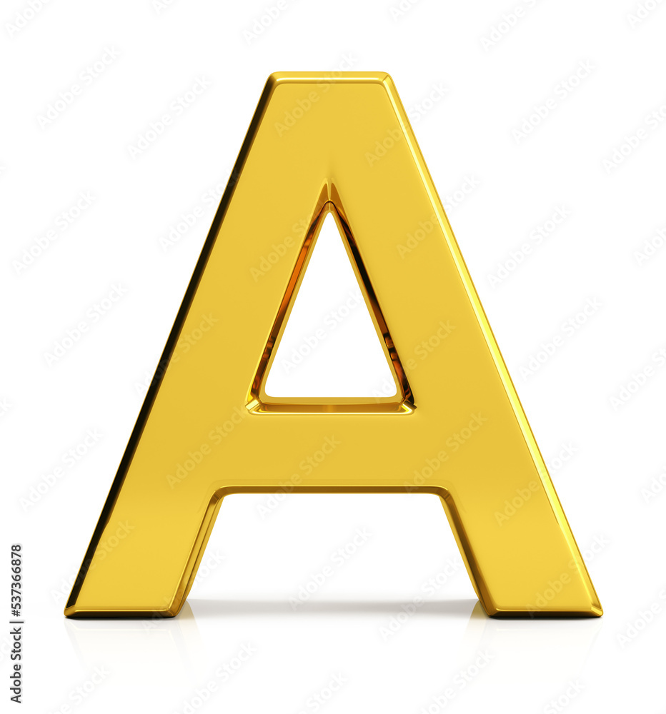 Letter A. Front view. 3d render Stock Illustration | Adobe Stock