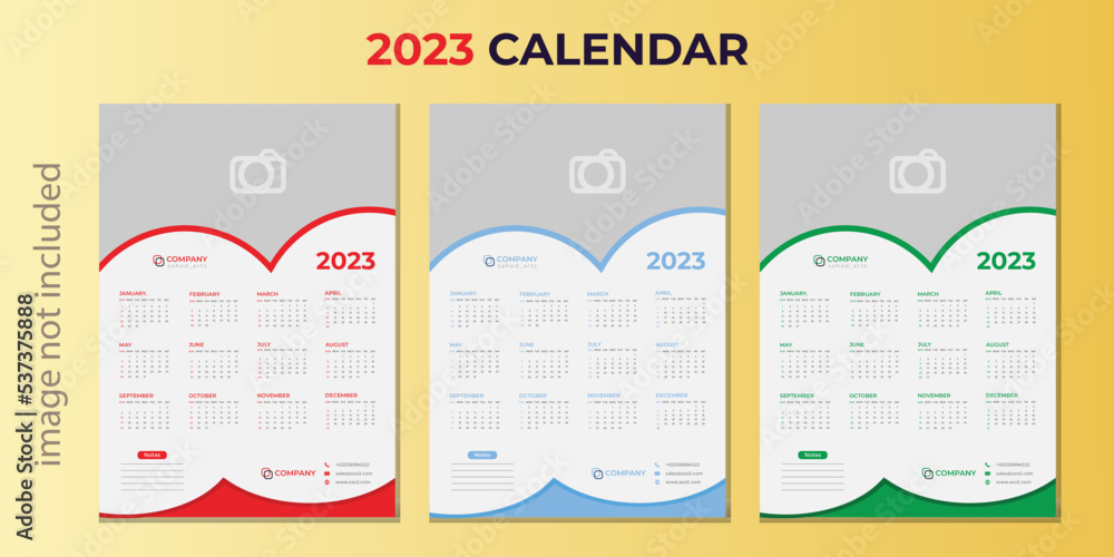 Monthly calendar template for 2023 year. 2023 calendar in a minimal ...