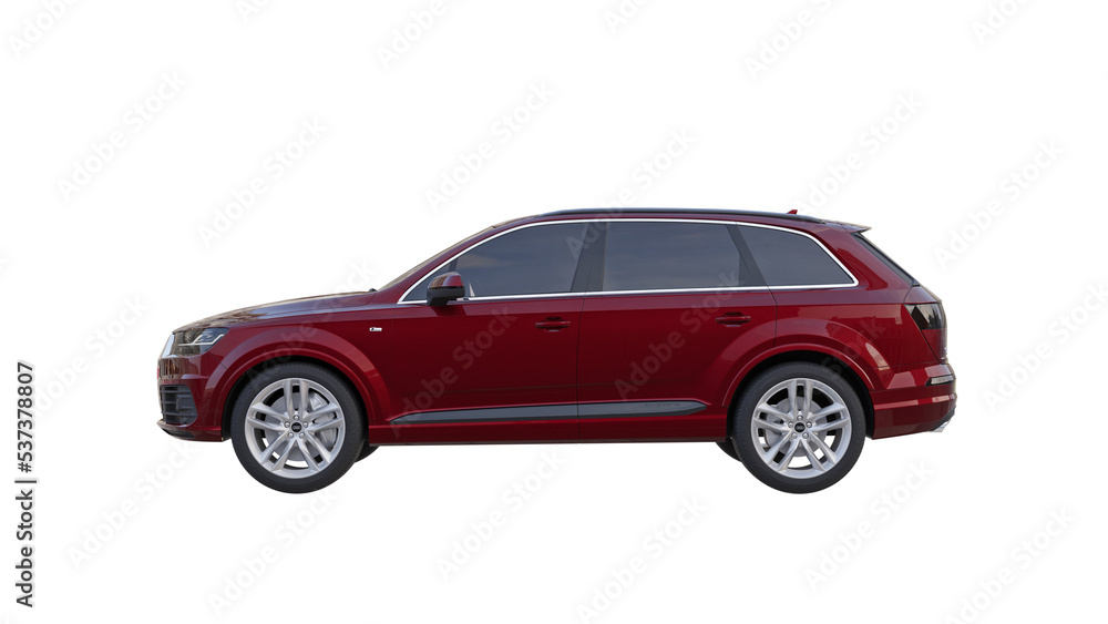 side view of red car isolated on white, AUDI Q7 png transparent ...