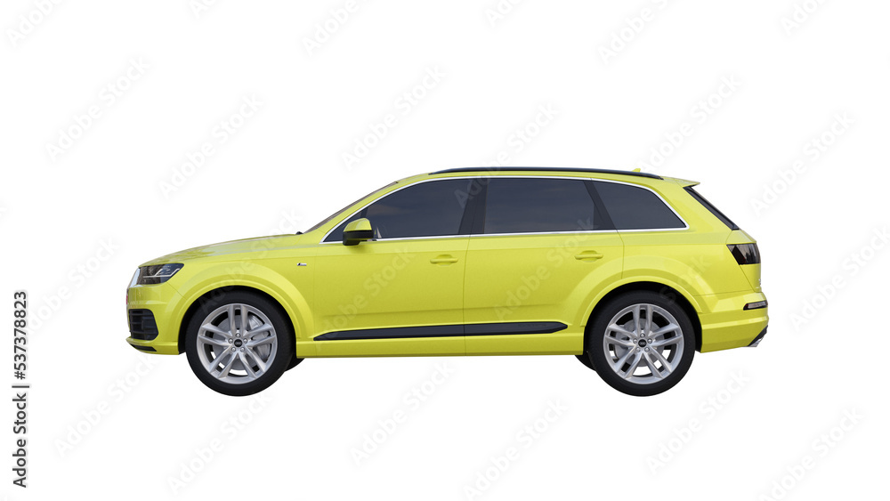 side view of yellow car isolated on white, AUDI Q7 png transparent ...