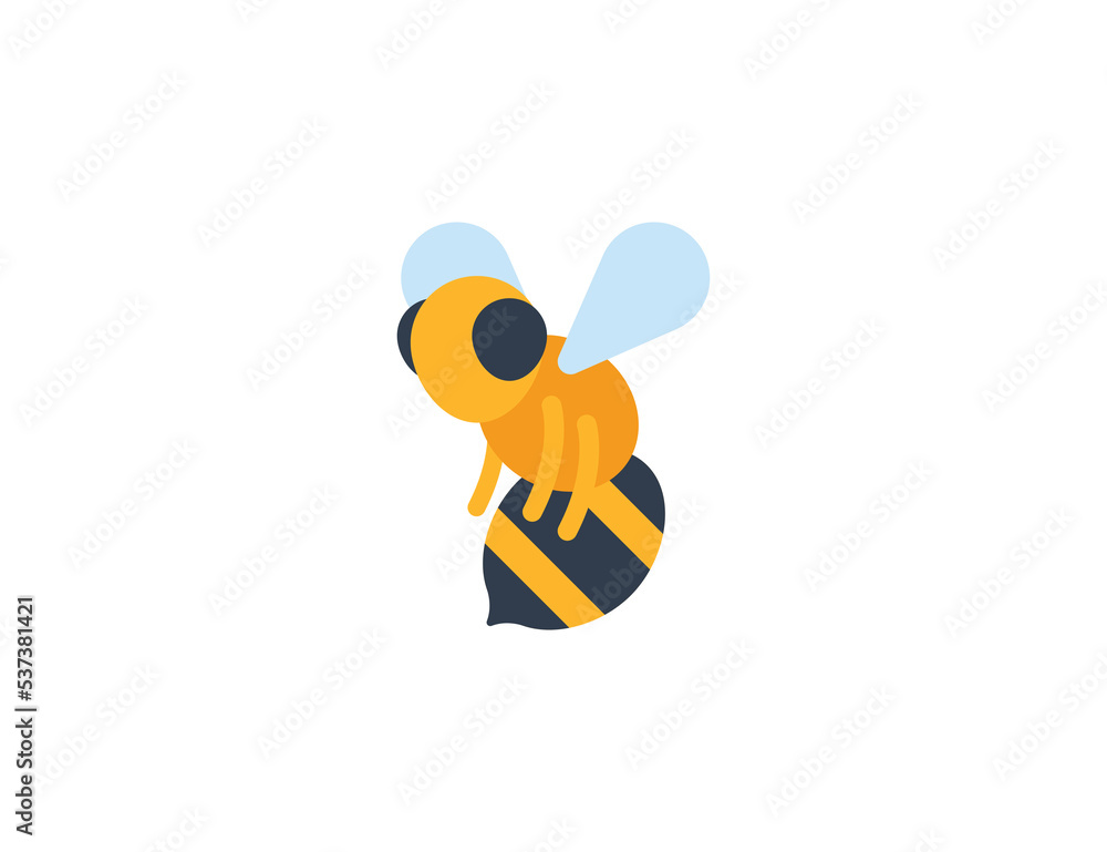 Honey bee vector isolated icon. Emoji illustration. Wasp vector ...