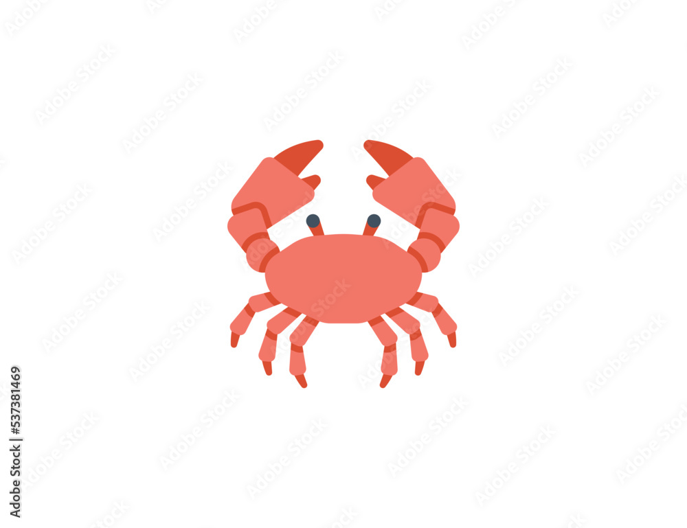 Crab vector isolated icon. Emoji illustration. Crab vector emoticon ...
