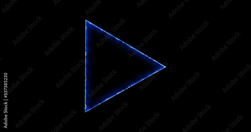 frame in the shape of a triangle, light neon glow, energy, smoke ...