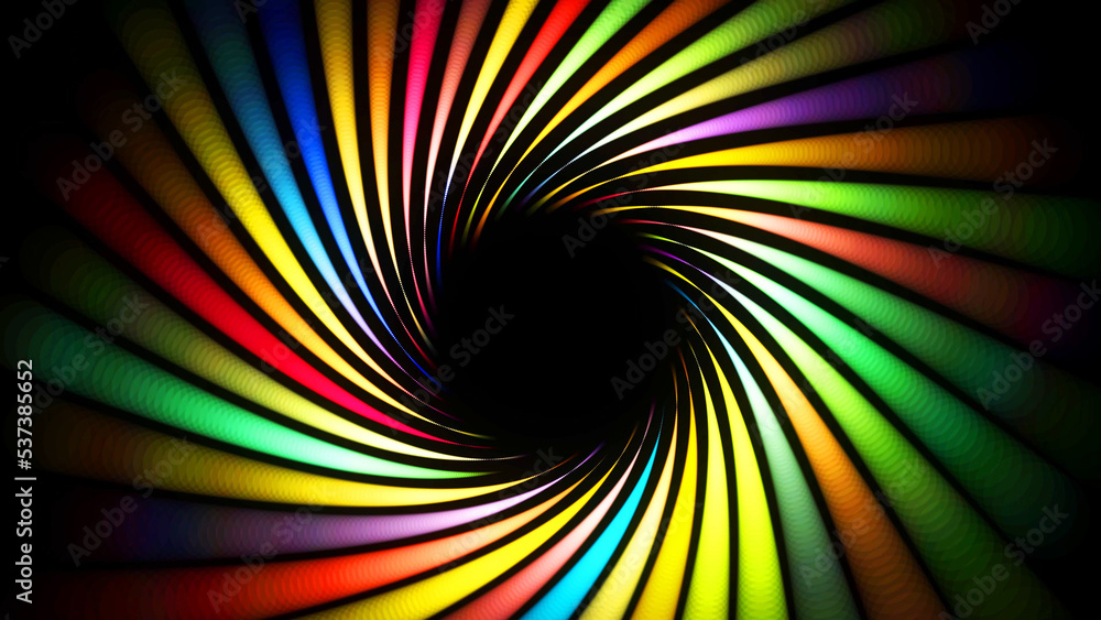 3d render. Abstract background with multicolor light streaks, light and ...