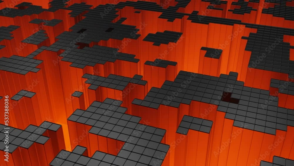 3D puzzle blocks background. Design. Surface with transforming blocks ...