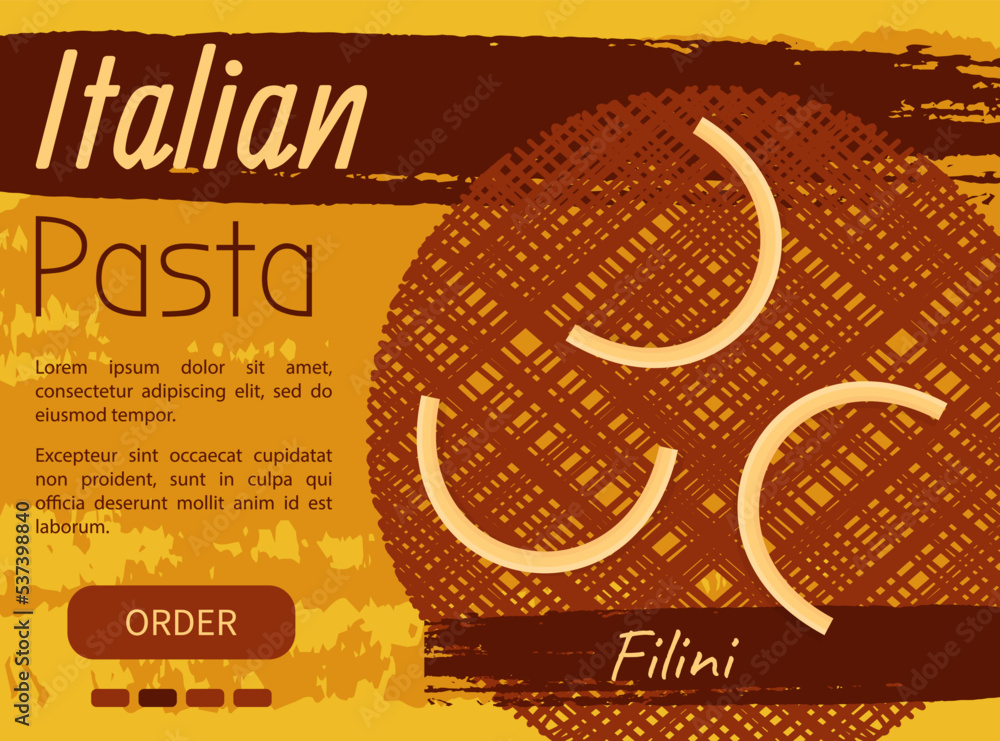 Italian national cuisine cafe banner. Design for store ad, restaurant ...