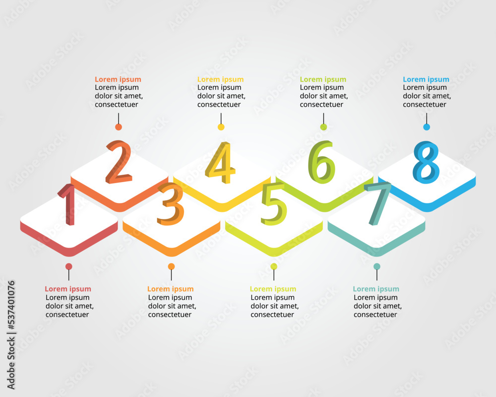 timeline step chart template for infographic for presentation for 8 ...