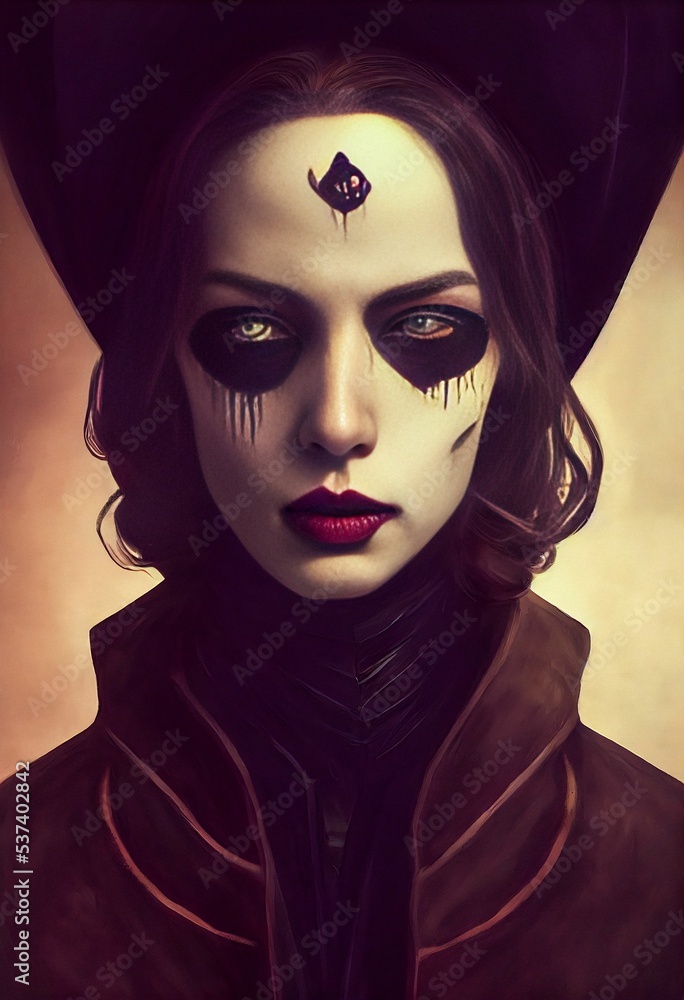 Hyper realistic AI generated digital art of a gothic fantasy female ...