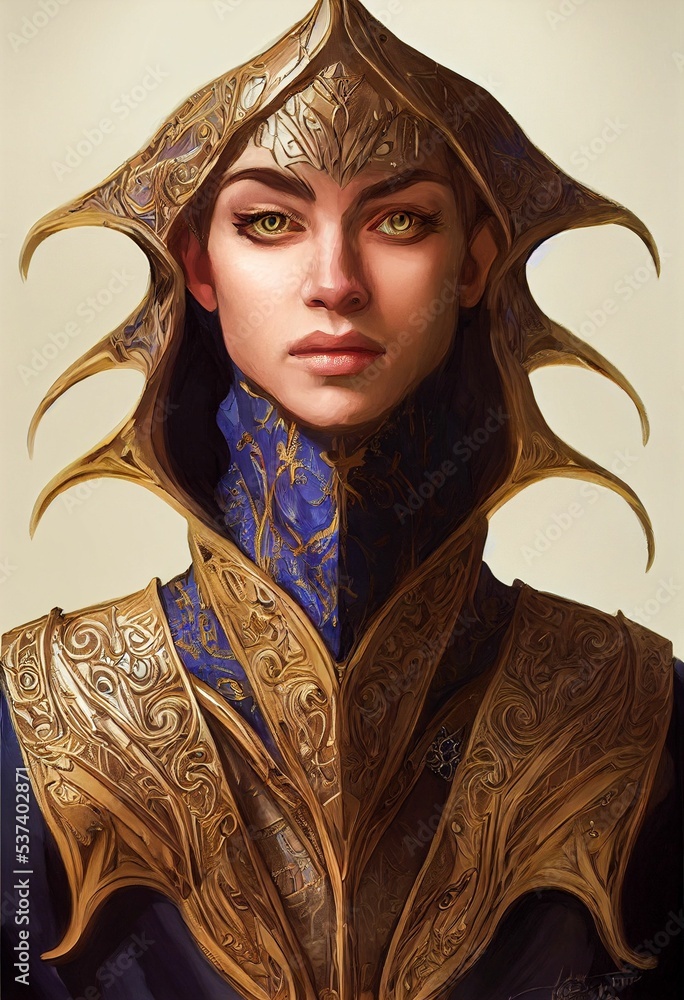 Hyper realistic AI generated digital art of an elegant fantasy goddess ...